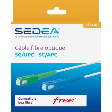 Sedea – Cordon optique fibre SC/UPC – SC/APC 20m pour box FREE ...