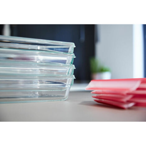 Emsa Clip&Close Glass Vorratsdose 850 ml Glas Rot