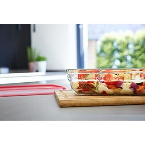 Emsa Clip&Close Glass Vorratsdose 550 ml Glas Rot