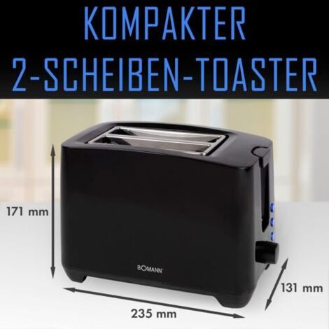 Bomann TA 6065 CB schwarz 2 Scheiben Toaster