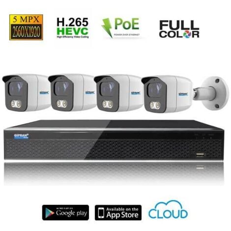 Kit videosorveglianza POE 5MPX telecamere grandangolo