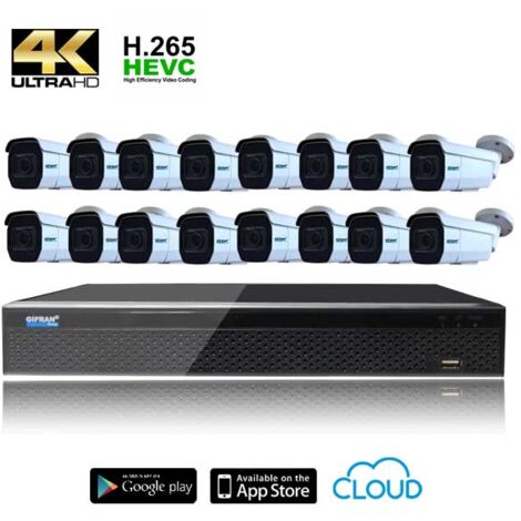Kit Videosorveglianza 16 telecamere XVR 16 canali 4K