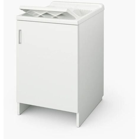 Mobile lavatoio in legno 1 anta bianca. Lavatoi