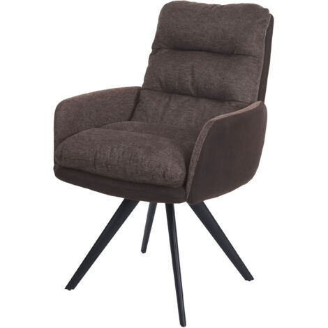 Chaise de salle à manger HWC-G66 pivotante Auto-Position tissu/textile ...