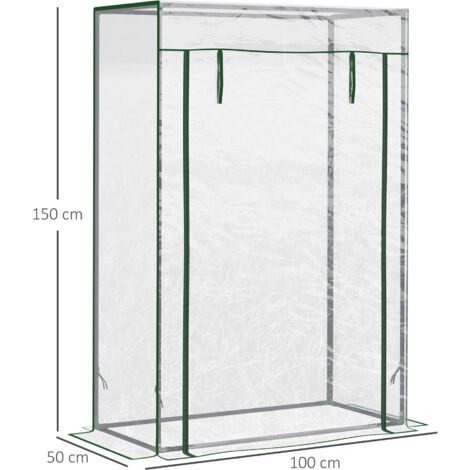 Serre de jardin à tomates acier thermolaqué vert PVC transparent