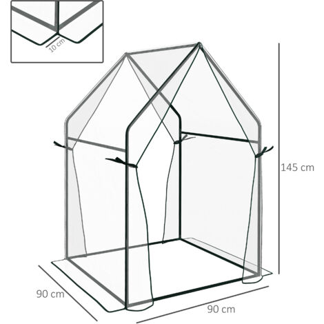 Serre de jardin balcon terrasse serre pour tomates double porte acier PVC