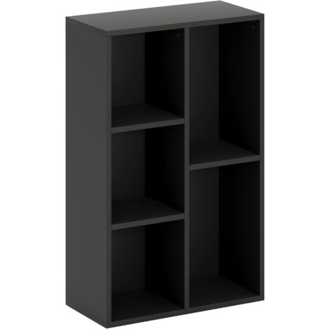 Etagère cube de rangement 5 compartiments ALLEN noire