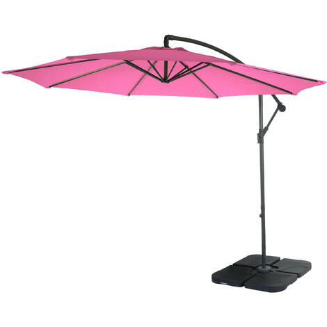 Acerra, parasol, protection solaire, Ø 3m inclinable, polyester/acier ...