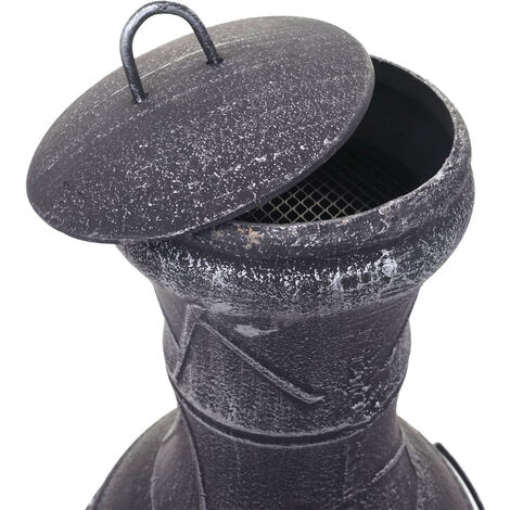 Cheminée de jardin HWC-F71, poêle de terasse, foyer, alliage fonte ...