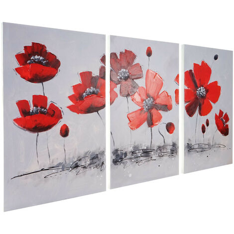 Tableau à l'huile, coquelicot, peint à la main à 100%, toile de ...