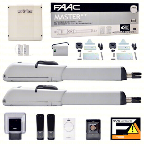 FAAC MASTER KIT 24V automazione cancello a battente 2,5M per anta SAFE ...