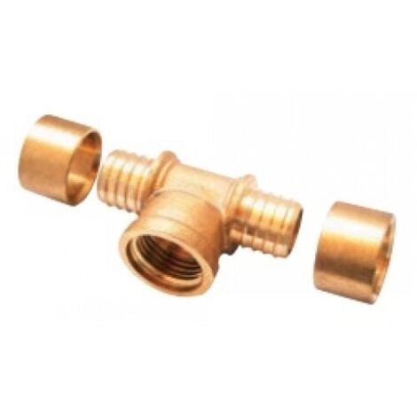 Raccord Té à Glissement, union Femelle 15 x 21, Ø16 mm - Boutté