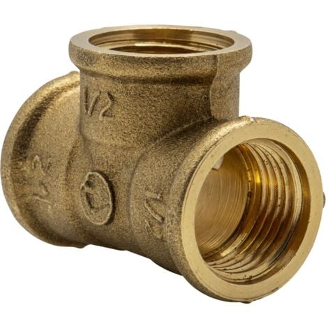Raccord té laiton femelle - femelle 1-2