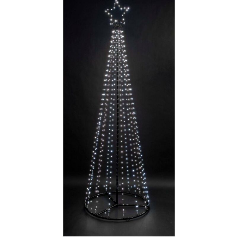 1.8m Light Up Christmas Maypole Tree 560 Ice White Flashing LEDs Indoor ...