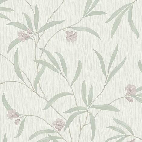 Belgravia Tiffany Floral White Sage Wallpaper Luxury Textured ...