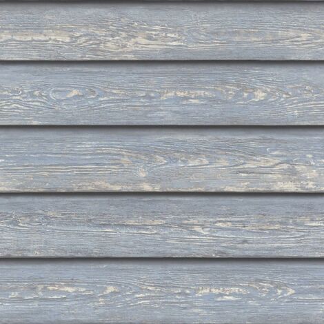 Rasch Rustic Wood Slat Light Blue Wallpaper Modern Textured Paste The ...