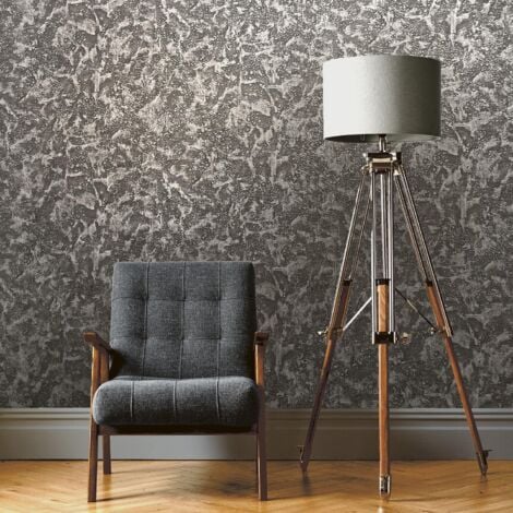 Vasari Ariana Plaster Grey Wallpaper Textured Heavyweight Vinyl Feature ...