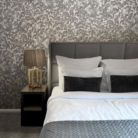 Vasari Ariana Plaster Grey Wallpaper Textured Heavyweight Vinyl Feature ...