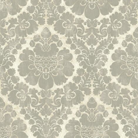 Wallquest Caspia Traditional Damask Silver Wallpaper Metallic Feature Wall