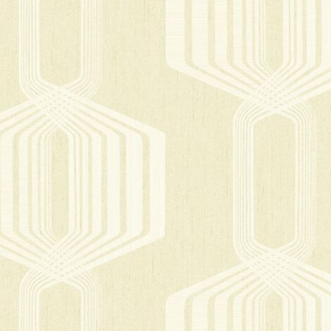 Wallquest Camden Geometric Cream Wallpaper Modern Stylish Acrylic ...