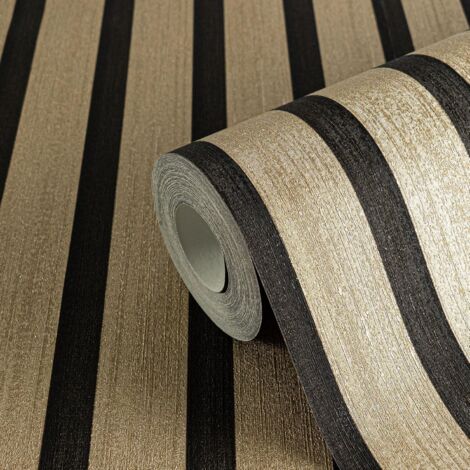 Gold Wood Slat Panel Effect Wallpaper Textured Paste The Wall Vinyl ...