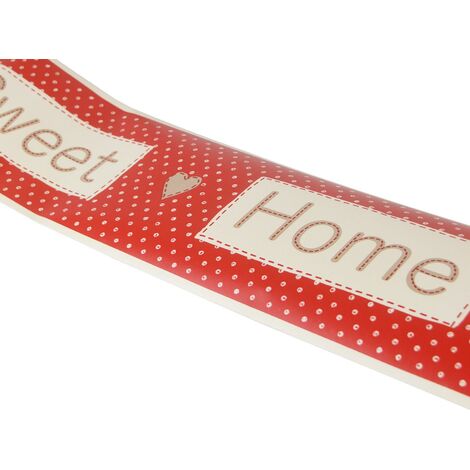 Fine Decor Home Sweet Home Red White Polka Dot Wallpaper Border Self ...