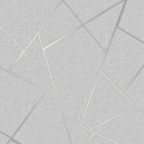 DISCONTINUED Apex Geometric Wallpaper Luxury Textured Vinyl Metallic ...