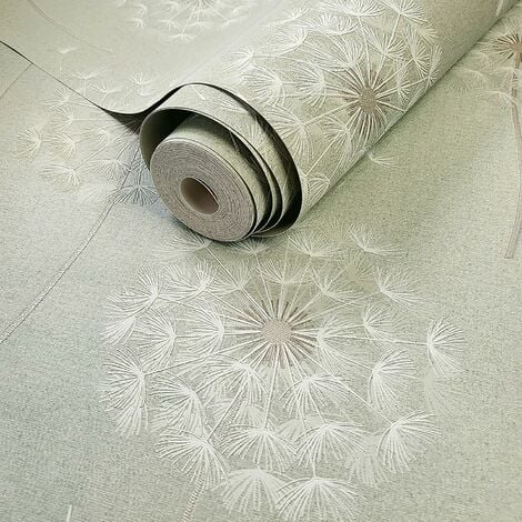 Holden Opus Allora Dandelion Sage Green Embossed Floral Textured Vinyl ...