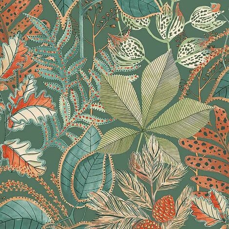 Orange and green wallpaper store