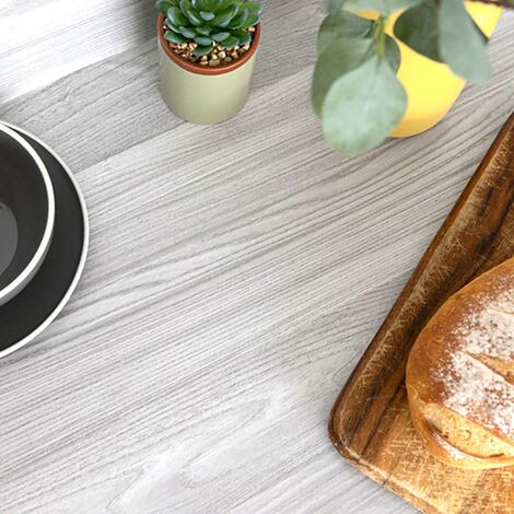 D-C Fix Light Grey Wood Effect Self Adhesive Film Sticky Back Vinyl 2m ...