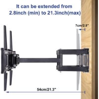 Heavy Duty Large Wall Corner TV Mount Full Motion Swing Arm Bracket for ...