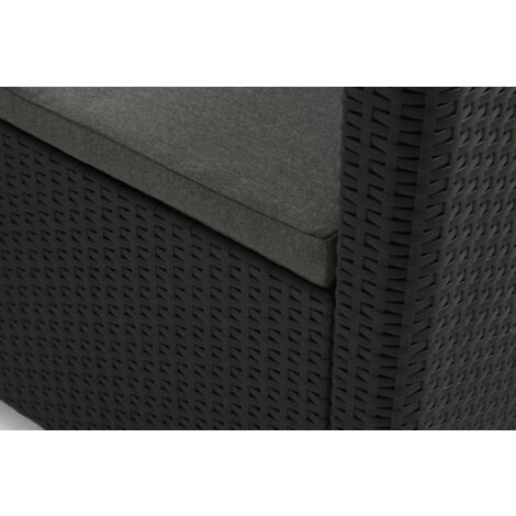 Keter Lounge-Set MARIE Graphite Sofa + 2 Sessel + offener Couchtisch