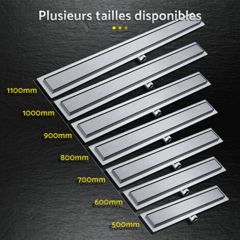 Caniveau douche italienne anti odeur et cheveux grille inox de 80cm ...