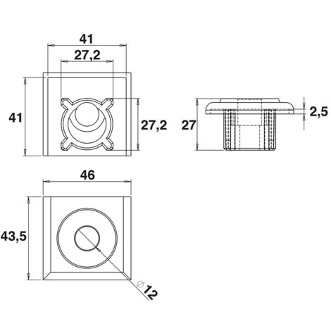 PORTAC Embout percé 40x40 pour tubes épaisseur 1,2 ou 1,5 Finition ...