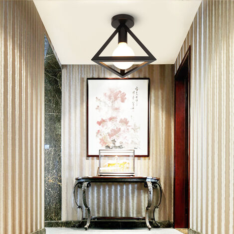 2pcs Ceiling Lighting Fitting Vintage, Triangle Metal Ceiling Lamp ...