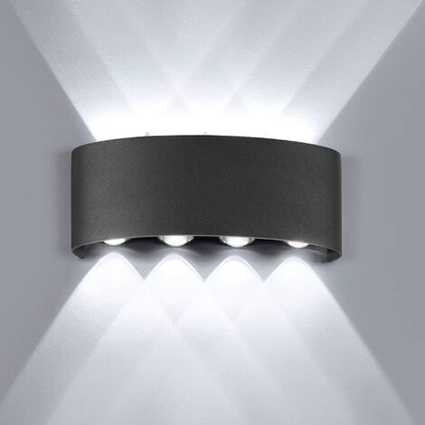 LED Wall Light Outdoor Indoor, 8W Modern Aluminum Wall Lamp Up Down ...