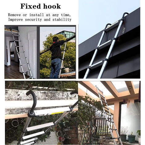 Telescopic Ladder 3,8M Portable Multifonction Aluminum Stepladder ...