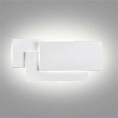 LED Wall Lamp White, 24W Modern IP44 Wall Light, Rectangle Wall Sconces ...