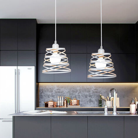 Pendant Light Fixture Ø20cm Spring Shape, Vintage Industrial Metal ...