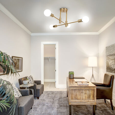 4 Lights Modern Industrial Ceiling Light Metal E27 Indoor Lighting ...