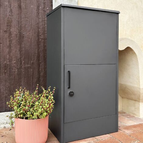 Boite à colis 56 cm en acier galvanisé avec cadenas. anthracite ...