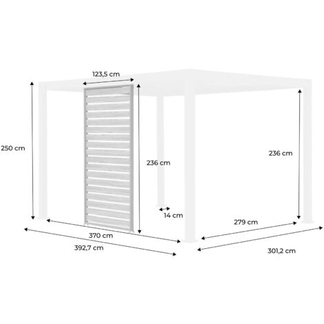 Persienne 130 cm pour pergola bioclimatique Triomphe aluminium effet ...