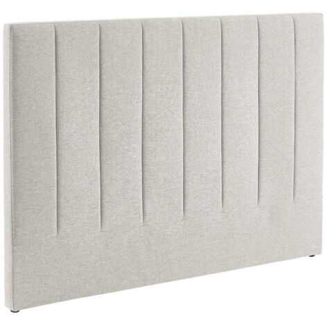 Tête de lit pour lit double 140cm revêtement tissu gris clair - Cole 150cm