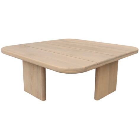 Table basse de jardin carrée bois d'acacia naturel 70cm - Kaina