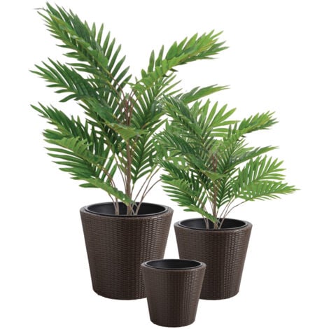 Cache-pots en résine tressée (lot de 3) Ronde