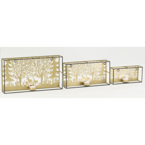 Photophores en métal Cerf rectangulaires