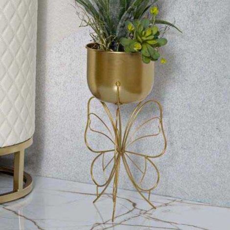 Cache pot en métal doré Farfy 22 x 45 cm