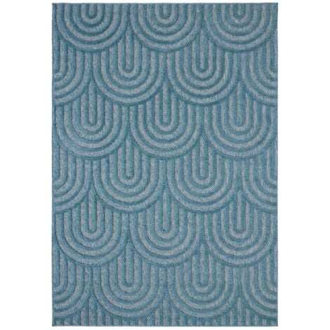 Tapis intérieur extérieur en polypropylène Fira 985 turquoise 160 x 120 cm