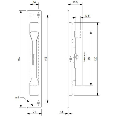 Eingebautes Hebelschloss mit einfacher Betätigung SEVAX - 860420
