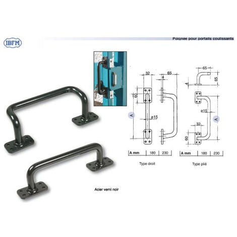 Ziehgriff Stahl schwarz SEVAX 230 mm - 482230